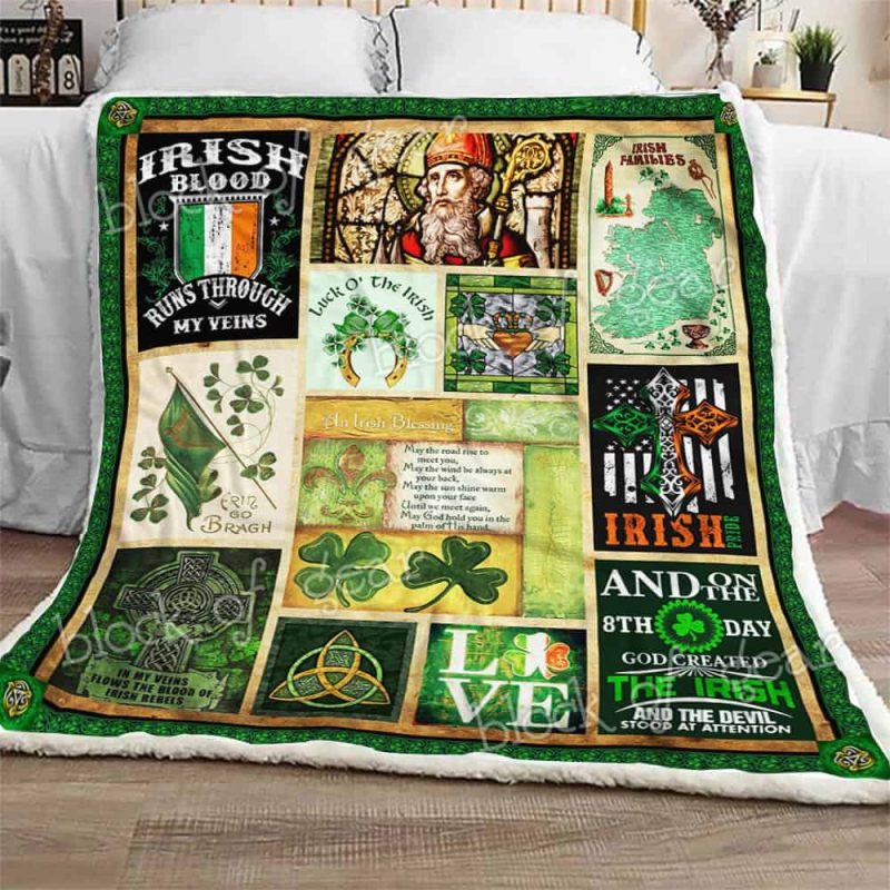 St Patricks Day Irish Blood Runs Through My Veins All Over Printed ...