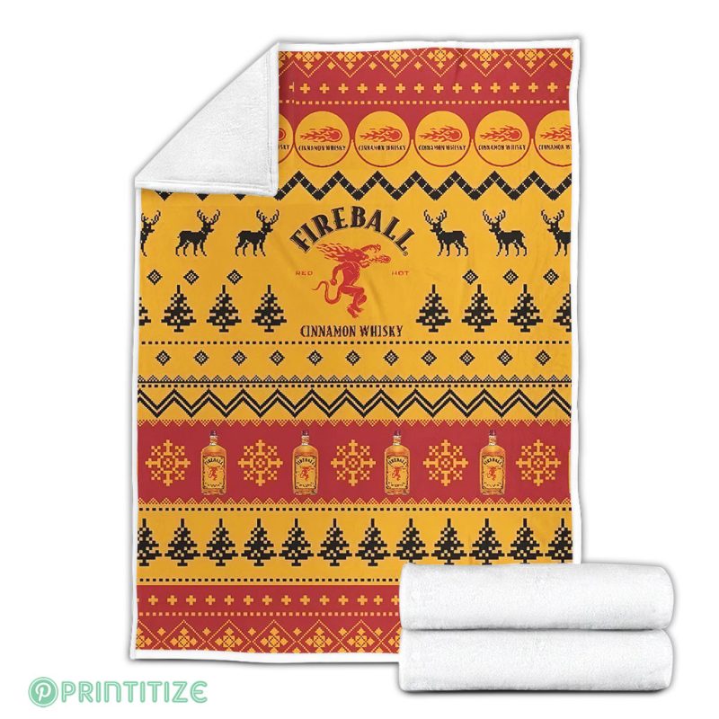Fireball Ugly Xmas Whisky Fleece Blanket - Hot Sale 2026